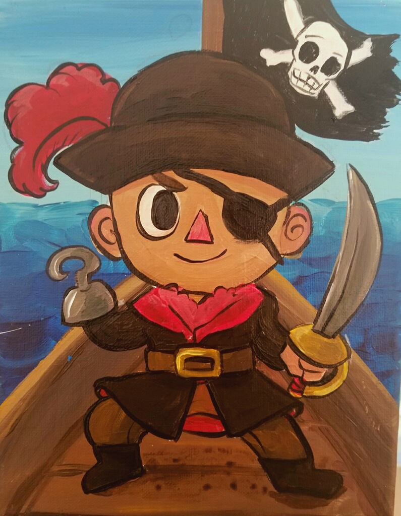 SL Pirates and Princesses Self Portrait Painting PM Camp Ages 5-13