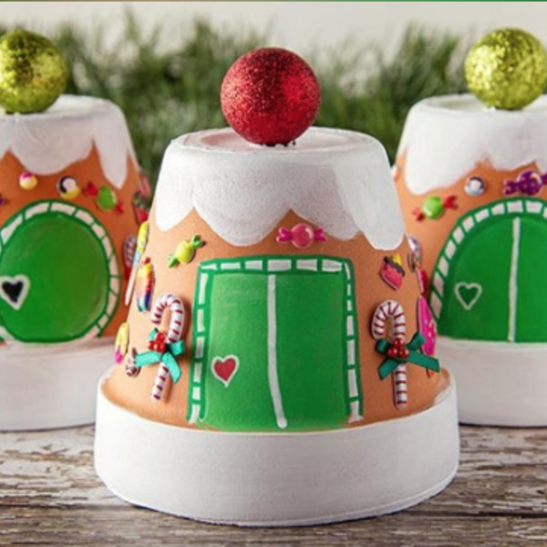 45 Minute Art Lesson: Paint A Gingerbread House Pot